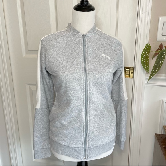 Tops | Puma French Terry Zipup Logo Sweatshirt | Poshmark